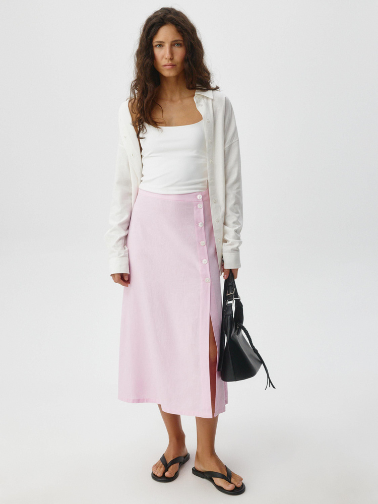 Юбка Женский SELA розовый, размер 44 Лето купить c доставкой на OZON по низкой цене (1952090090)