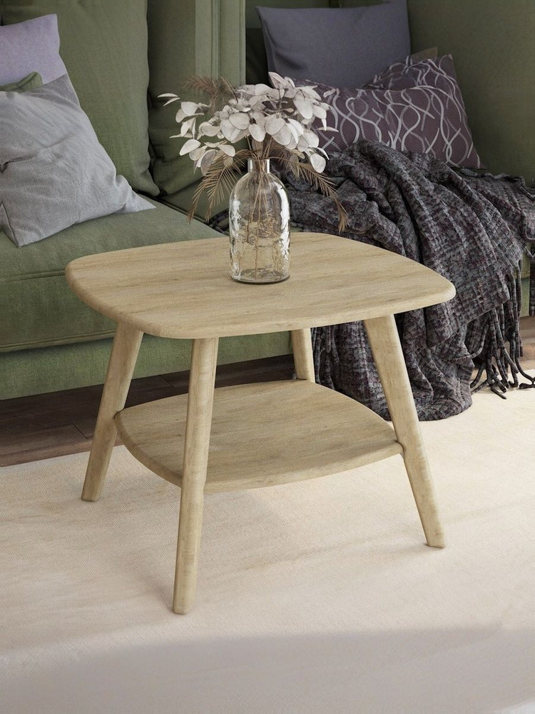 Журнальный стол Берли_1_16_графит/дуб светлый 65 x 65 x 50 см купить c доставкой на OZON по ...