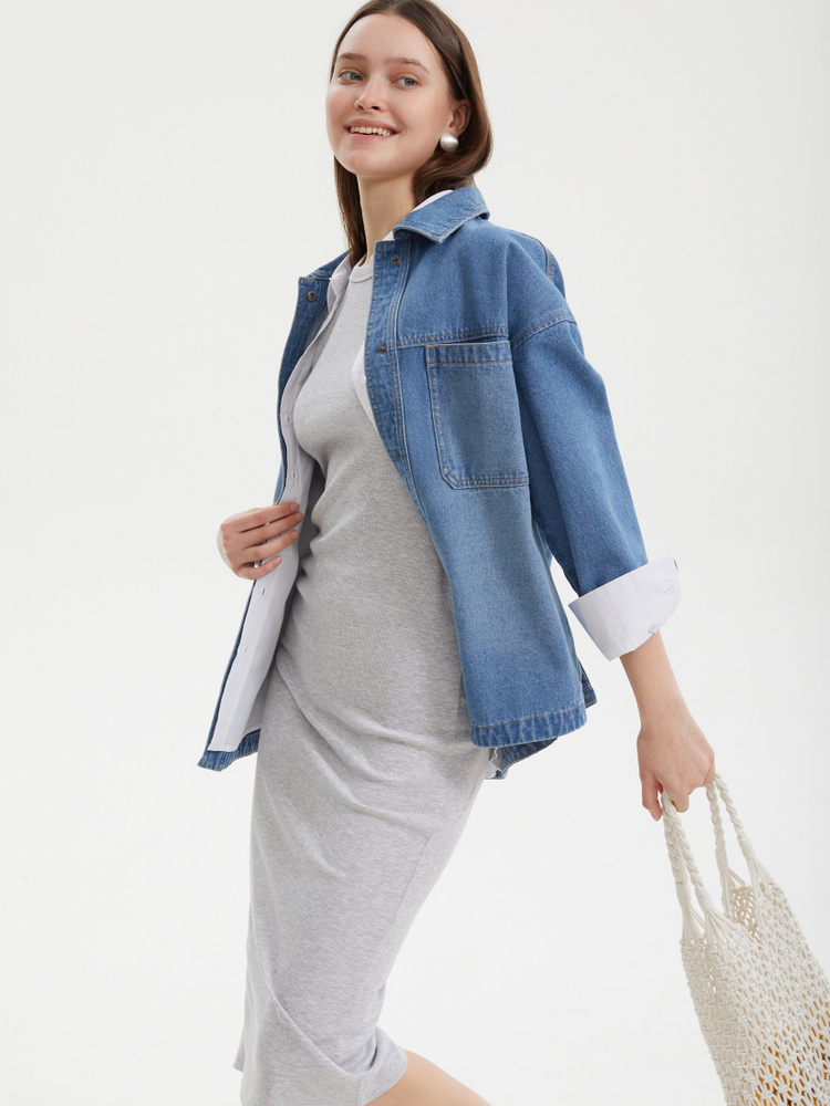 Платье Женский nice&easy светло-серый Без рукавов Хлопок, Полиэстер, размер 52 купить c ...