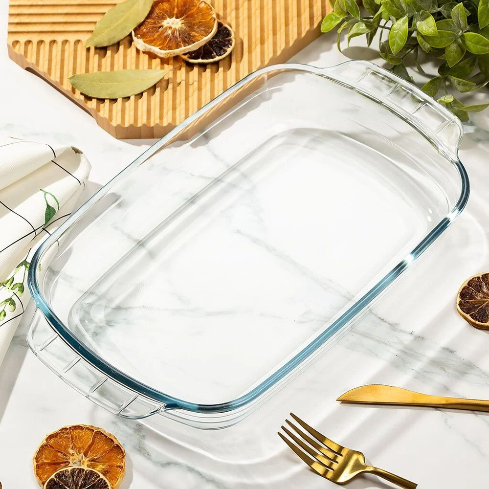 Daniks Форма для запекания прямоугольная, 20.2х34.5х5.2 см, стеклянная купить на OZON по низкой ...