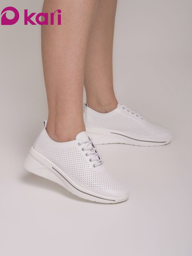 Полуботинки Женский Kari белый, размер 36 Лето G Шнурки Платформа купить c доставкой на OZON по ...