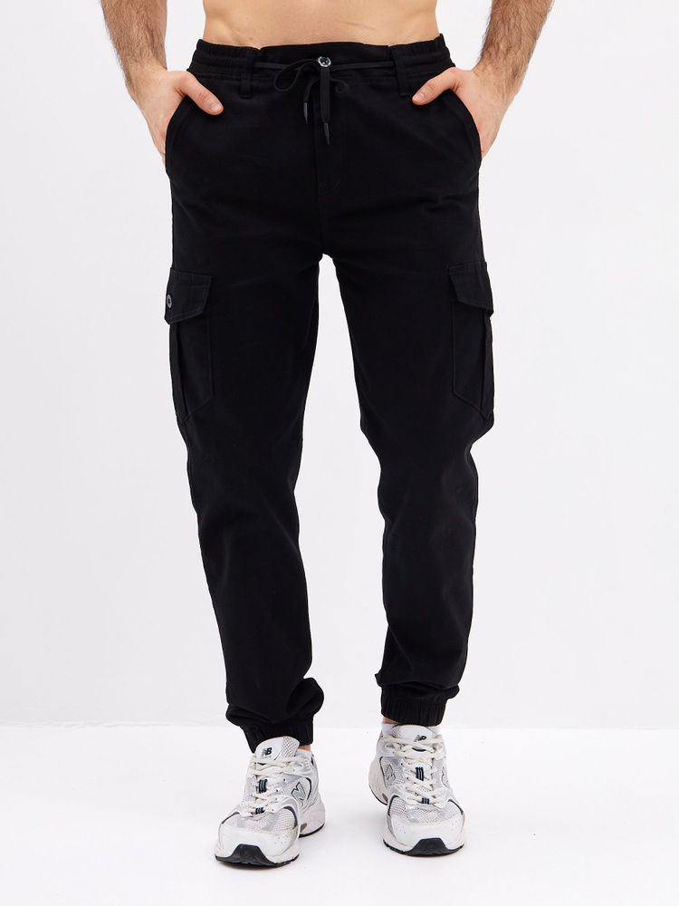 Брюки Мужской Mr Heng джоггеры, карго черный, черный кристалл Хлопок, Полиэстер Повседневный ...