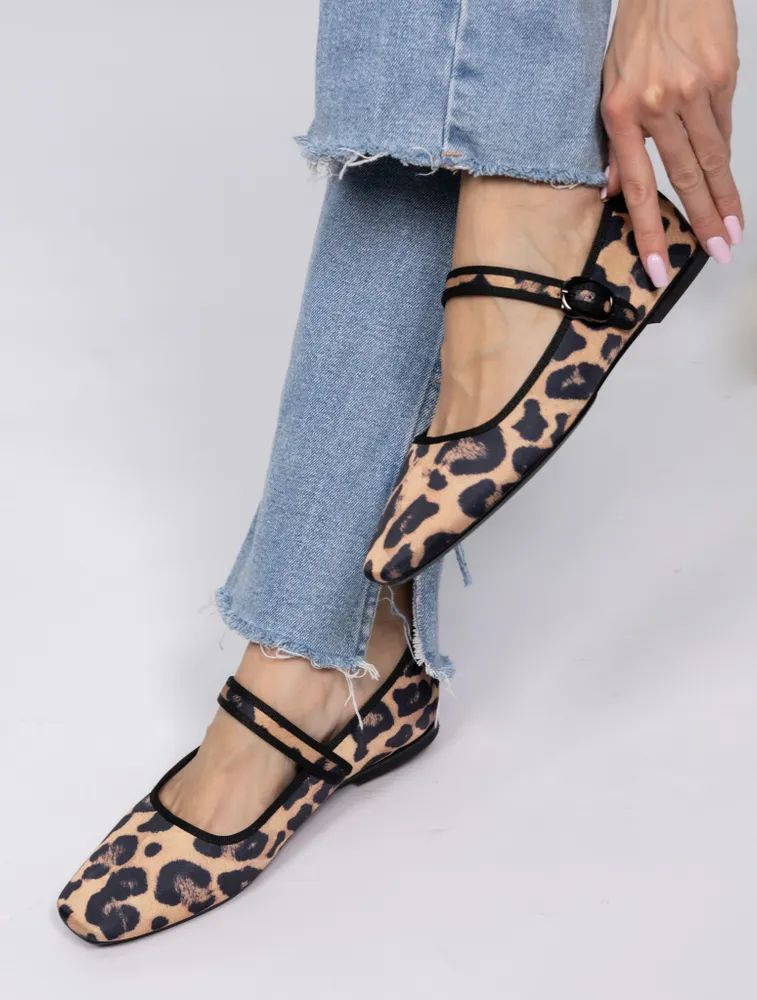 Балетки Женский JOYCITY, размер 36 9 лодочки Пряжки Легкая модель, Леопардовый принт купить c ...