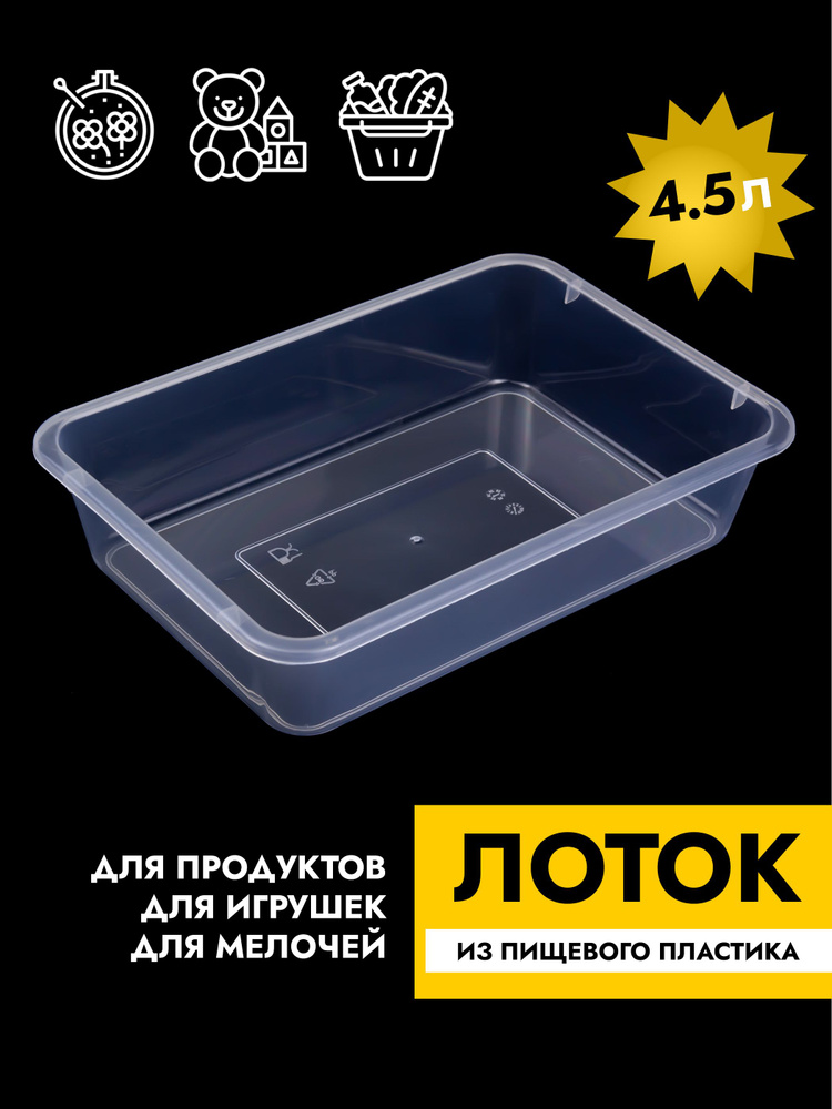 Контейнер для хранения ElfPlast Master, пластиковый лоток 4.5л, прозрачный купить на OZON по ...