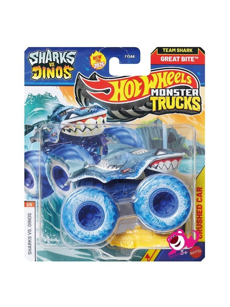 Машинка Mattel Hot Wheels Monster Trucks (Монстр трак)2025 FYJ44 Team Shark Great Bite New ...