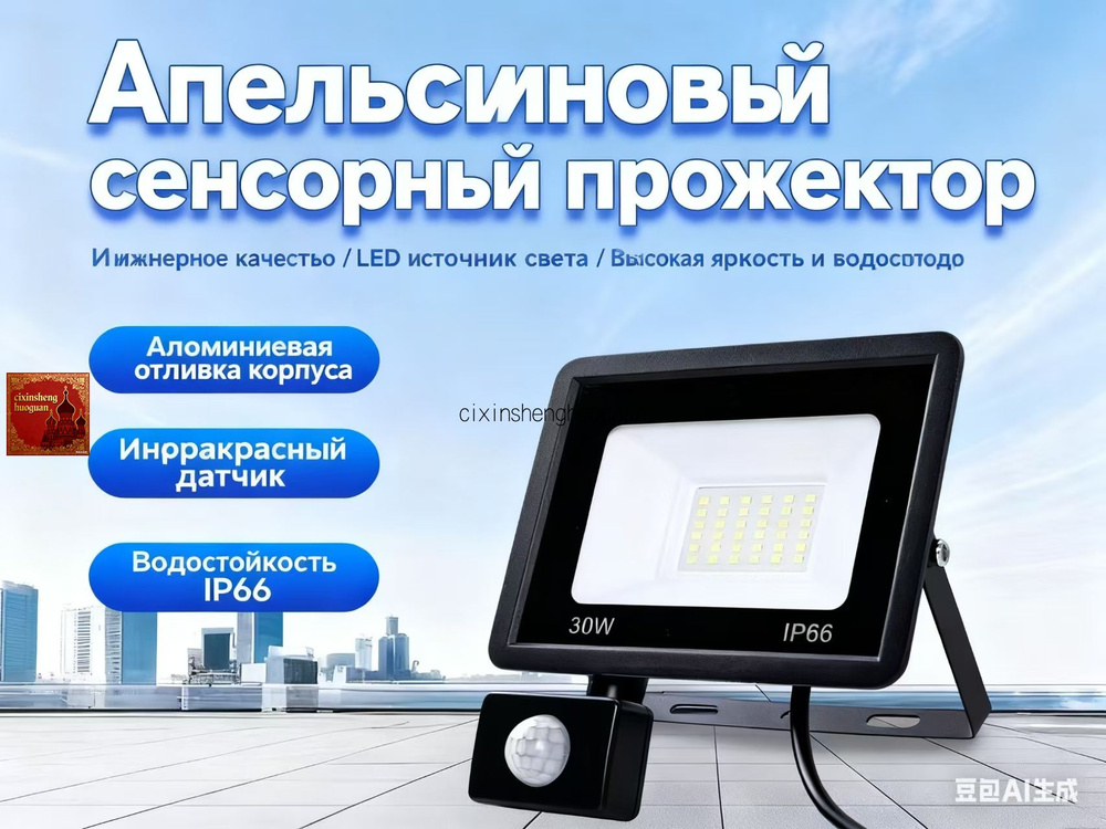 Новое светодиодное освещение с датчиком движения.30 Вт 6500 К, IP66 купить на OZON по низкой ...