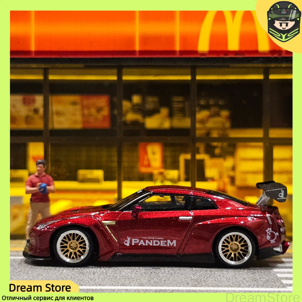 MINI GT 1:64 #92 Pandem Nissan GT-R (R35) Lava Red Коллекционная ...