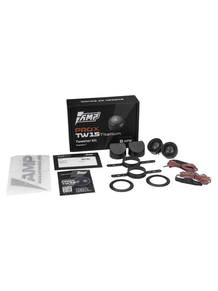 Колонки автомобильные AMP PRO X TW 15 Titanium титан с конденсатором ...