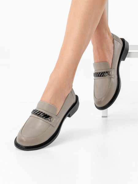 Лоферы Женский Covani бежевый, серый, размер 40 Стандартный низкий (до 4 см) На любой сезон 7 ...