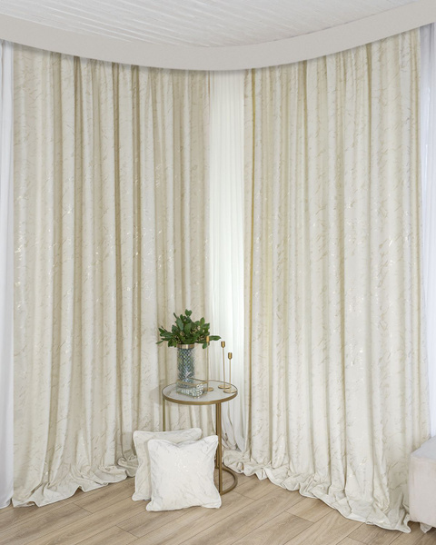 Комплект штор Evrika Home мармор-латте-250-285-2ш , 285х500см, бежевый, Бархат, Мрамор купить c ...