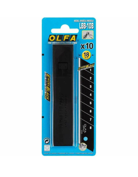 Лезвие OLFA BLACK MAX сегментированное, 18х100х0,5мм, 5 упаковок по 10 ...
