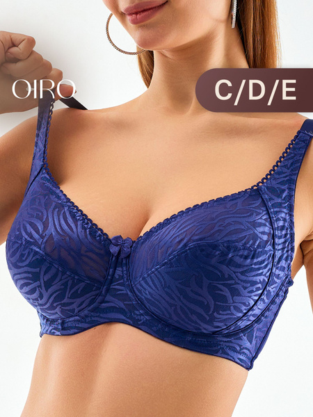 Бюстгальтер Женский OIRO мягкая чашка на каркасе, на косточках, размер 85C синий Полиамид ...