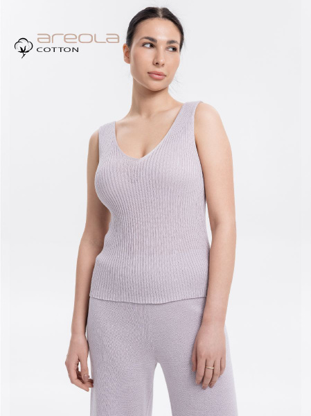 Топ Женский Ареола серый, светло-серый меланж, размер 48, 50 Хлопок ...