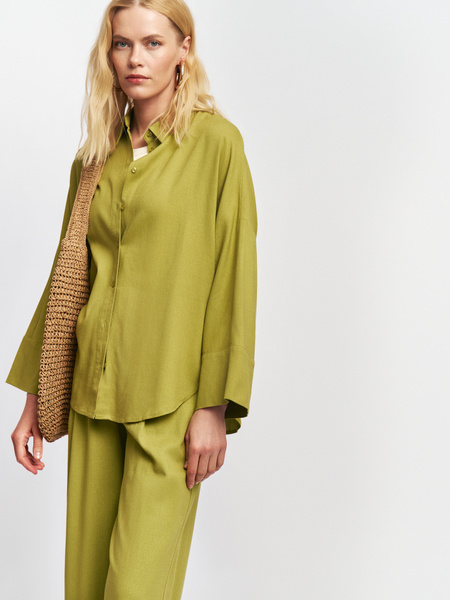 Блузка Женский Zolla салатовый Три четверти, размер 52 Китай Повседневный купить c доставкой на ...