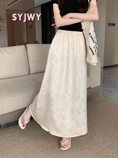Юбка Женский SYJWY белый Шелк, Полиэфир, размер 42 Комбинированная Надписи На любой сезон купить ...