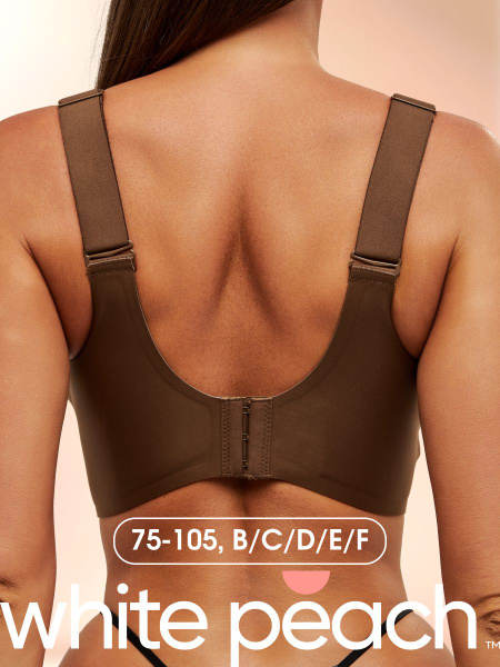 Бюстгальтер Женский white peach бесшовный, без косточек, размер 85E, 85F светло-коричневый ...