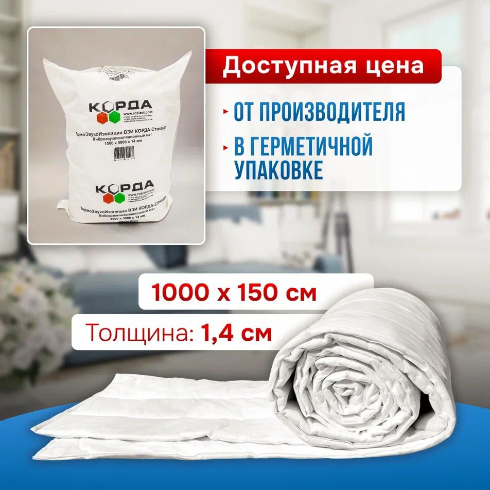 Звукоизоляционный мат. Звукоизоляция для стен, потолка, пола (10м х 1 ...