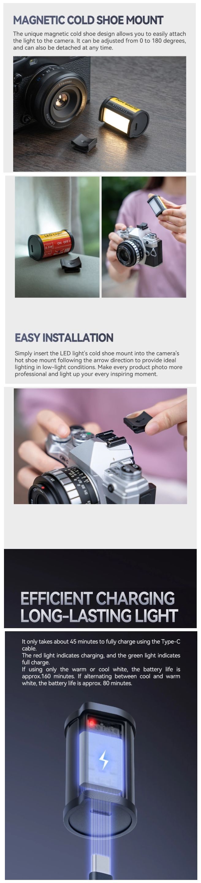 Заполняющий свет TTArtisan Mini Magnetic LED Fill Light 3000K/4500K ...