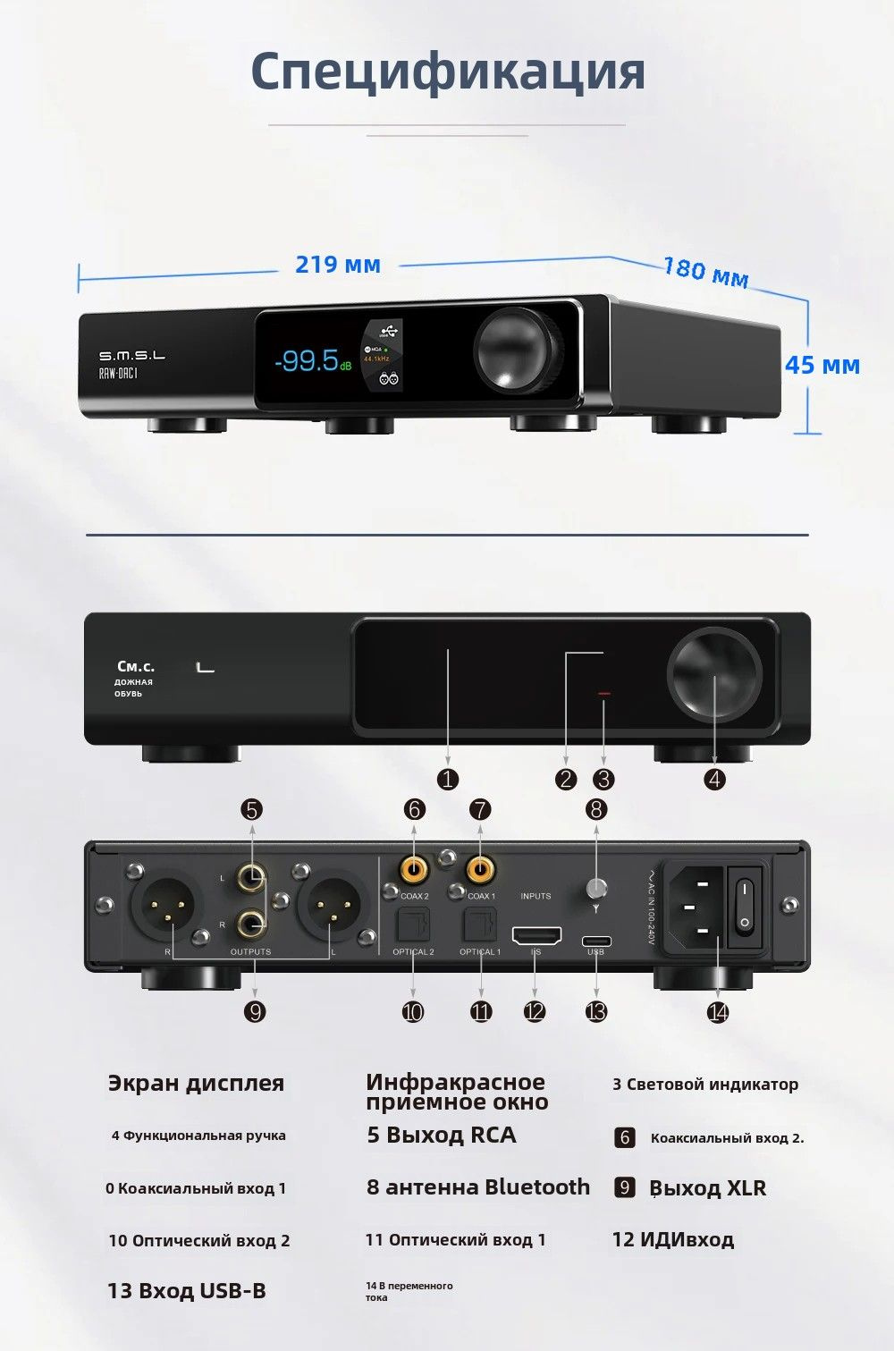 HIFI Настольный аудио декодер MQA RAW-DAC1 USB ЦАП AK4499EX Чип Bluetooth 5,1 предусилитель ...