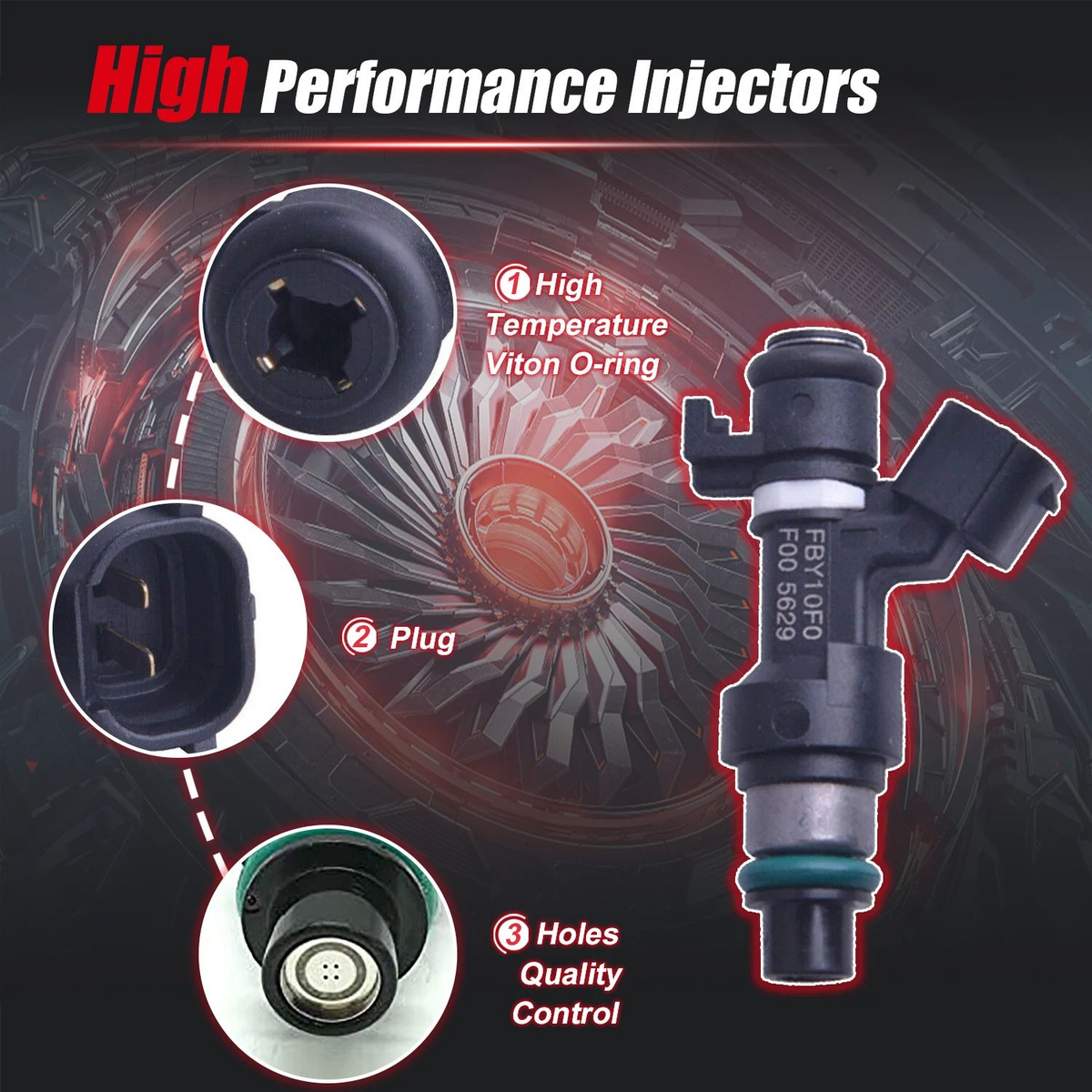 Форсунка масляная, арт. 4шт FBY10F0 Топливные форсунки для Nissan ...