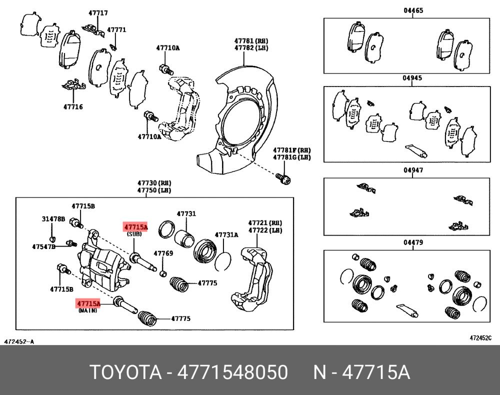 Направляющая суппорта, Toyota 4771548050 купить на OZON по низкой цене ...