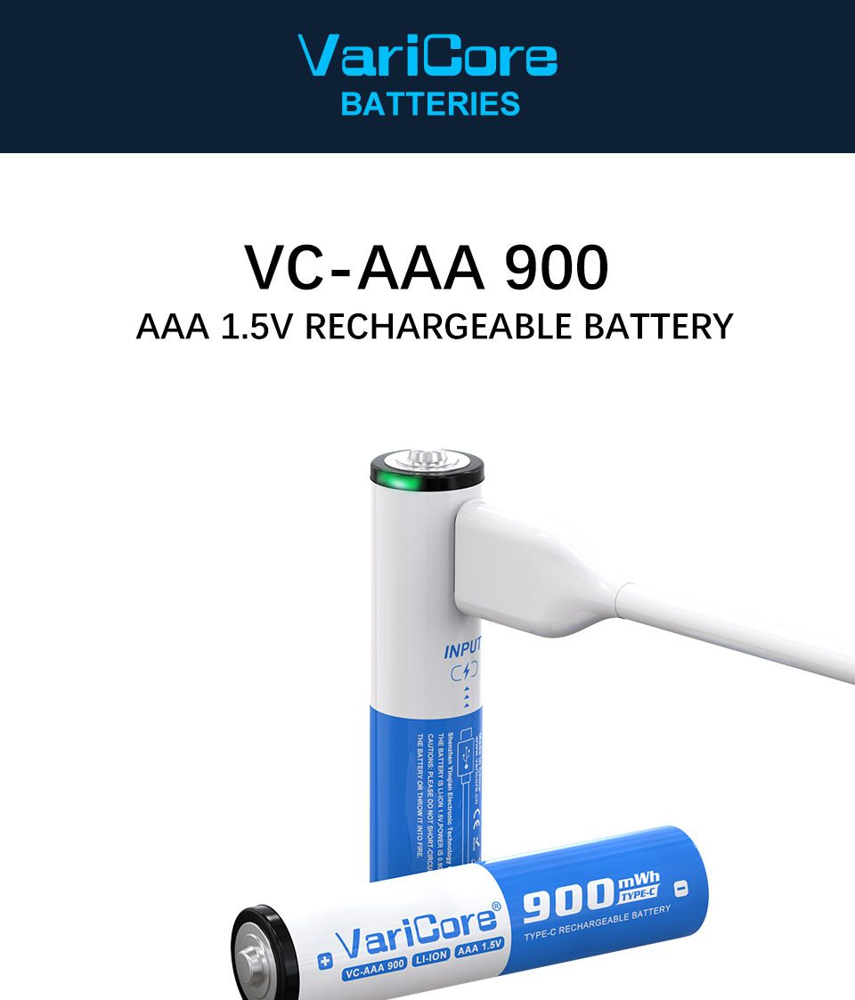 Li-ion battery Аккумулятор AAA 1.5V, 900 мВтч VariCore ,8шт купить на ...