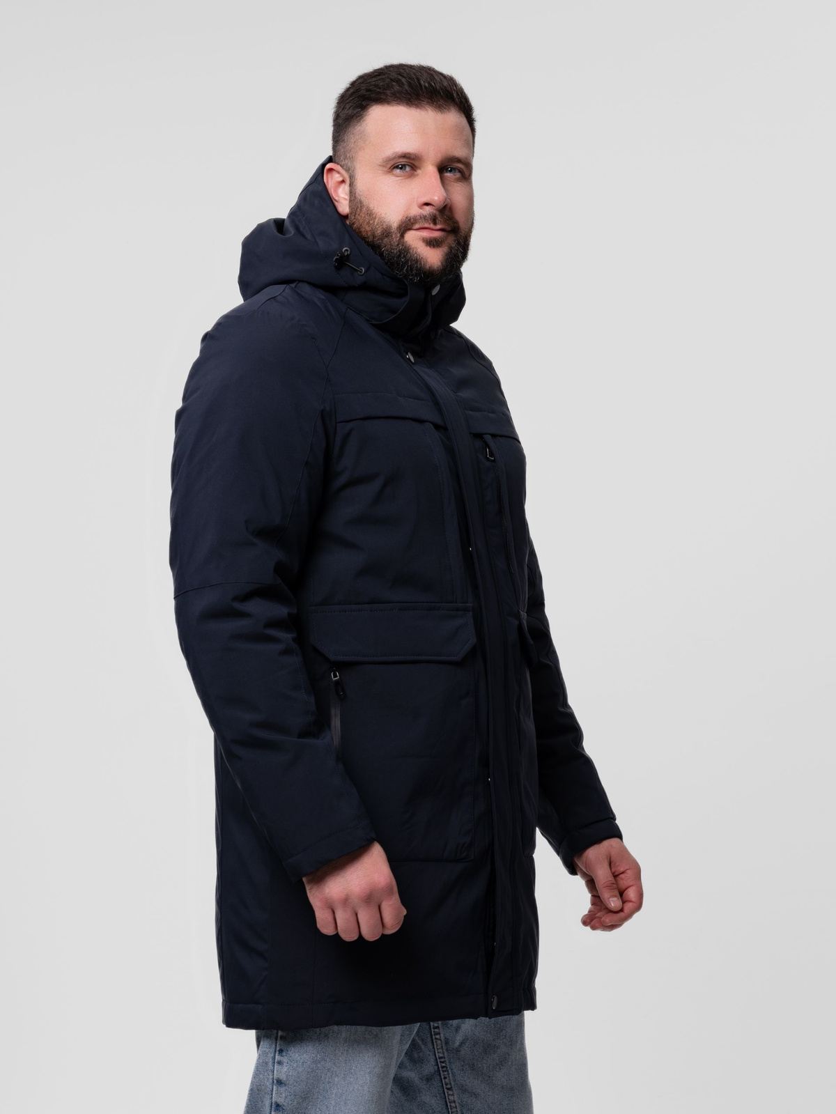 Куртка Мужской BOSECK Капюшон, Карманы темно-лазурный капюшон ...