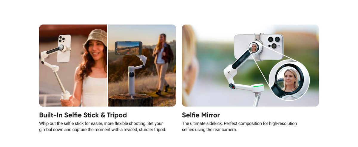 Insta360 Flow 2 Pro White складной мобильный стабилизатор с ...