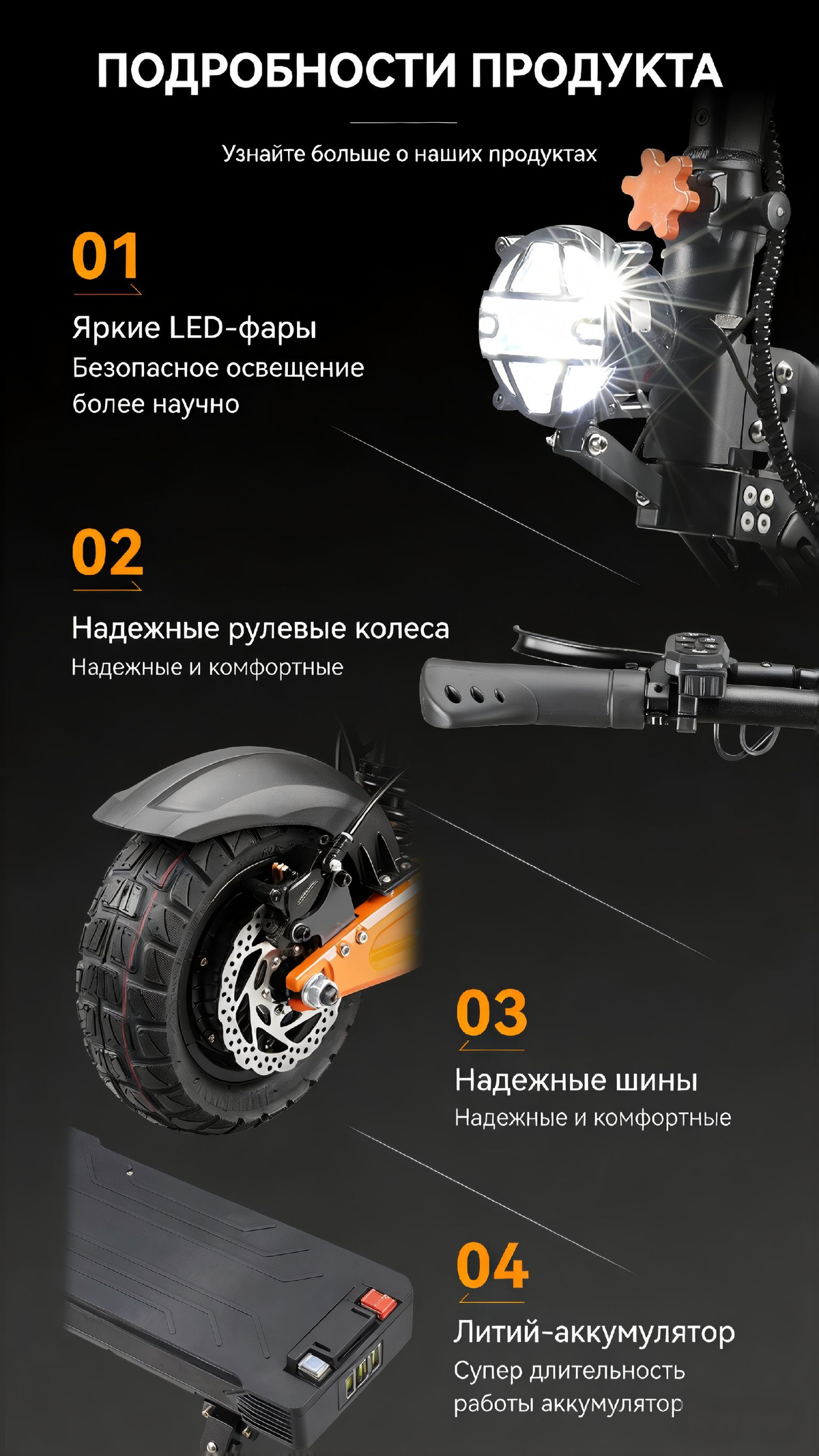 SAIGE-T50 Электросамокат,Складной, двухподвесная система, максимальная ...