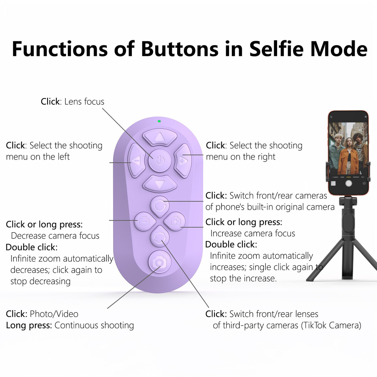 Беспроводной Bluetooth-пульт Д18 для съёмки и записи видео с телефона ...