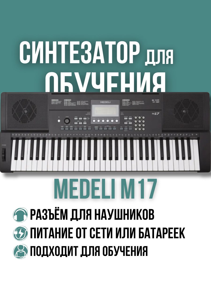 Синтезатор для начинающих Medeli M17, 61 клавиша, черный купить на OZON ...