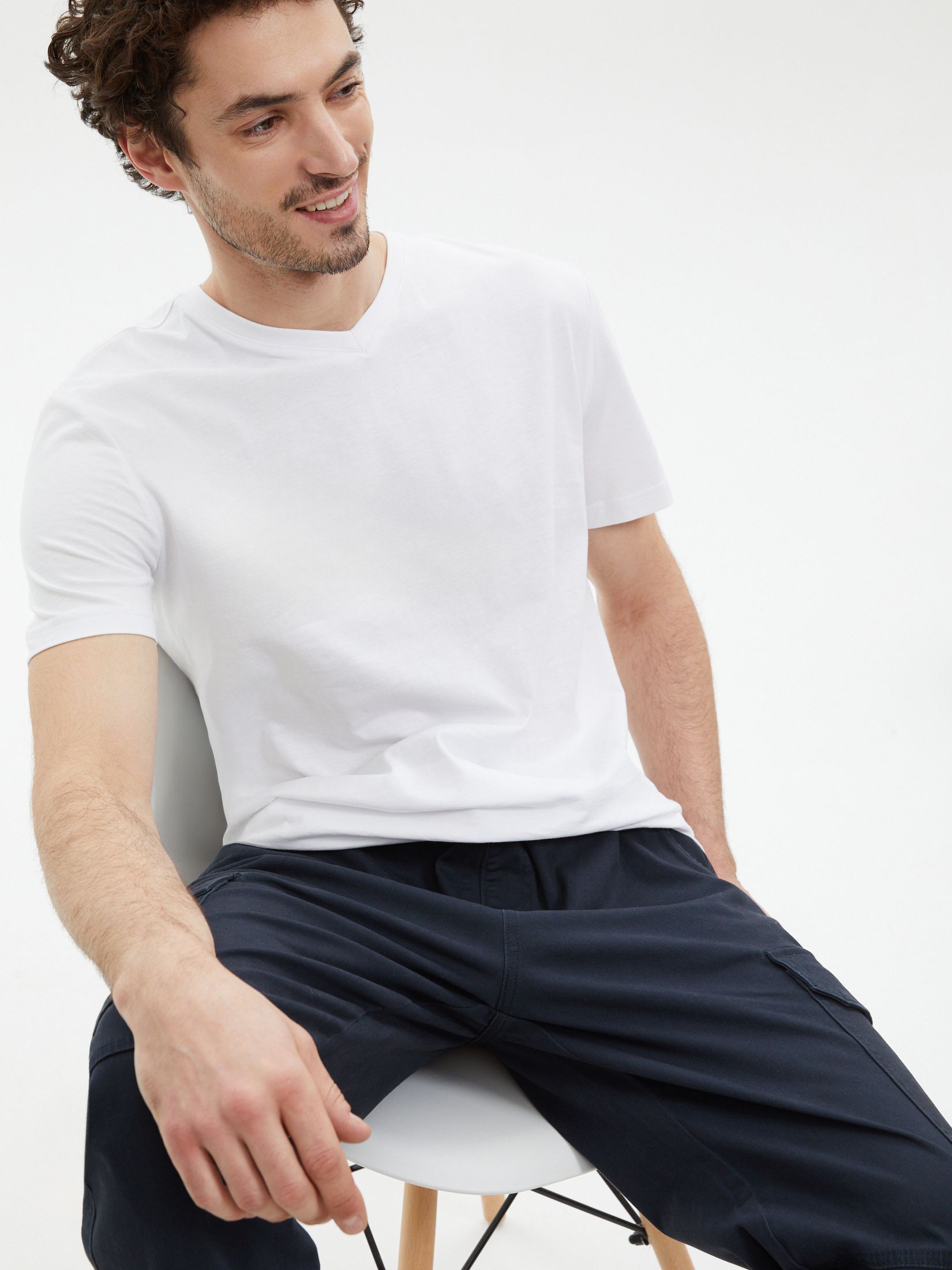 Футболка Мужской nice&easy белый, размер 56 Хлопок Повседневный ...