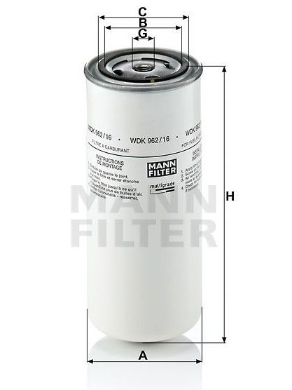 MANN FILTER Фильтр топливный арт. WDK 962/16 купить на OZON по низкой ...