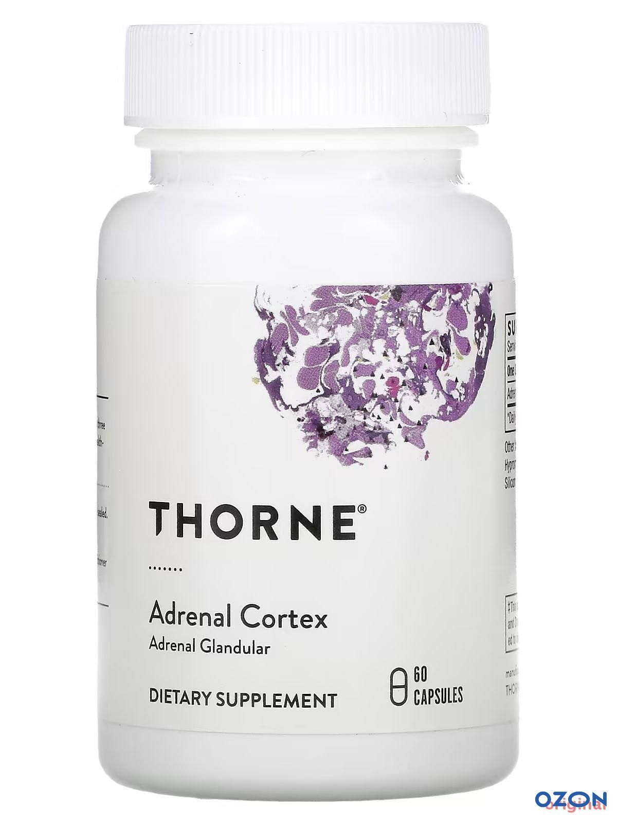 Кора надпочечников, против стресса Thorne Research Adrenal Cortex 60 ...