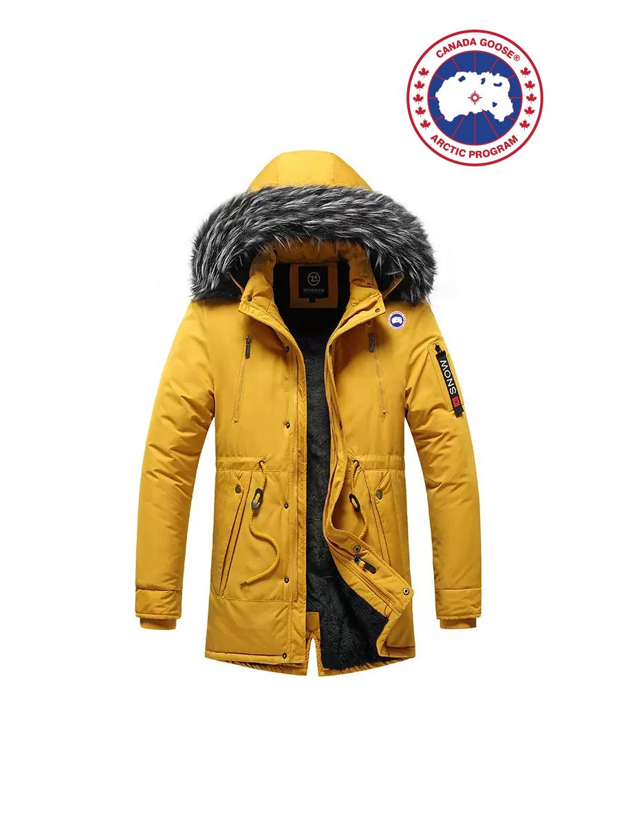 Куртка Мужской CANADA GOOSE Кнопки желтый тюльпан круглый Хлопок ...