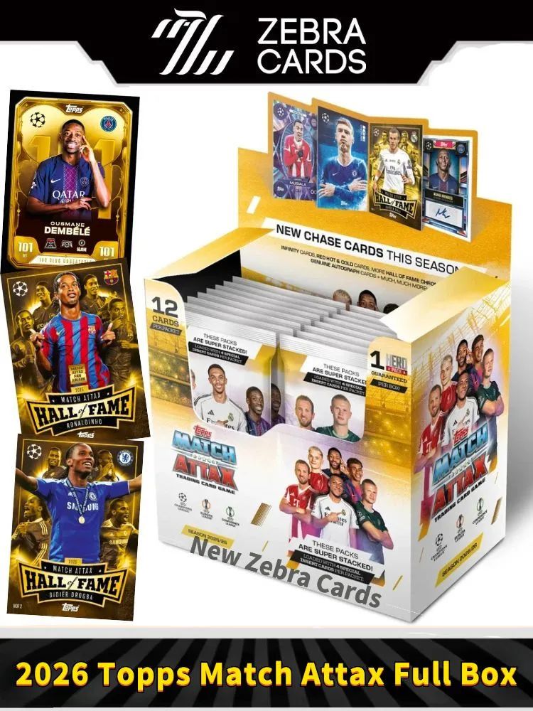 2026 Topps Match Attax Full Box Лиги чемпионов содержит 32 упаковки ...