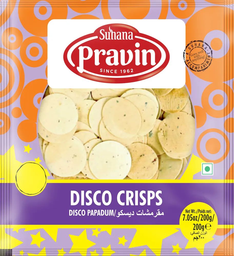 Лепешки Диско Папад (PAPAD) Disco Crisps, 200г. SUHANA ИНДИЯ. Годен до ...