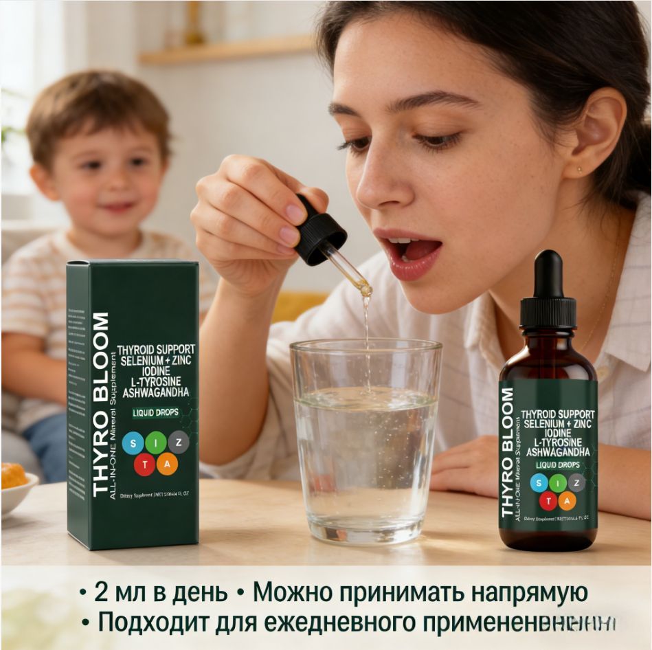 THYRO BLOOM капли для поддержки щитовидной железы с йодом, селеном и ...