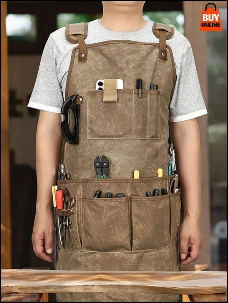 Фартук рабочий Мужской, Женский, размер универсальный хаки, белый, рост ...