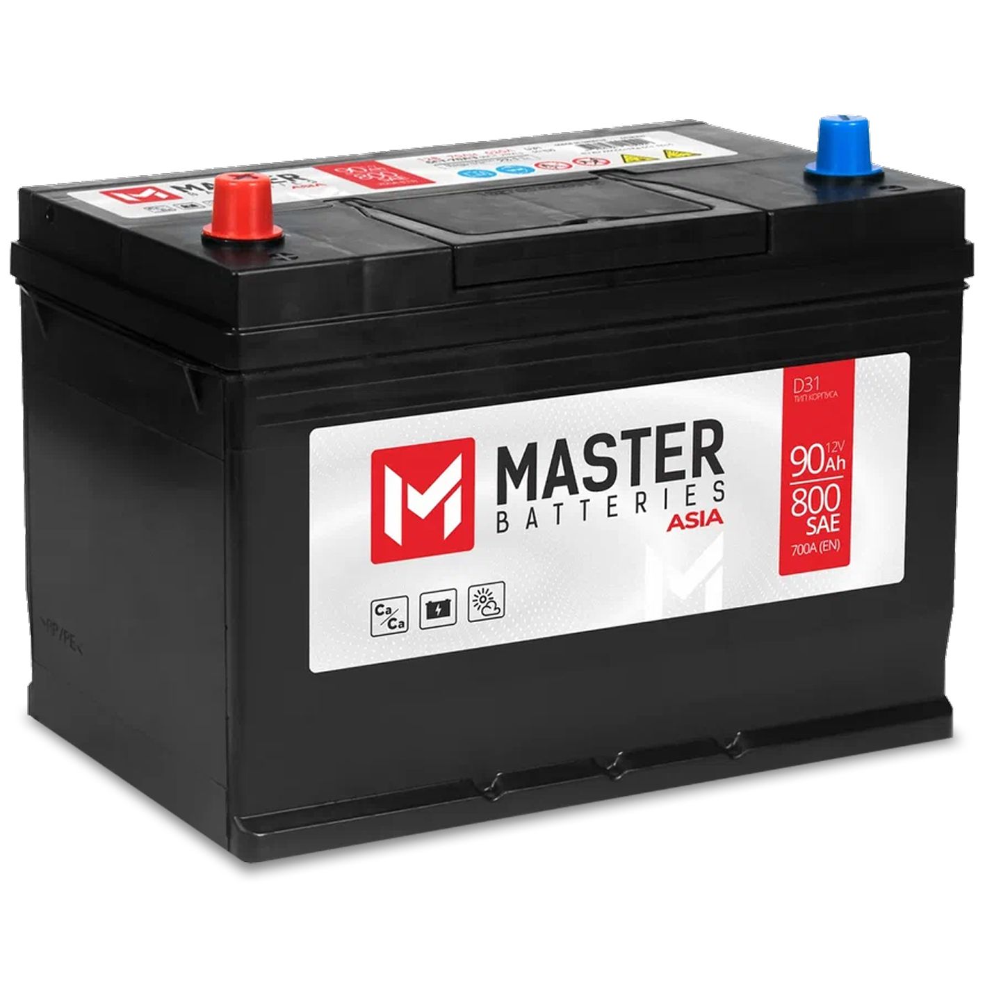 Аккумулятор автомобильный 12v 90 Ah MASTER BATTERIES Asia 90 Ач 800 А ...