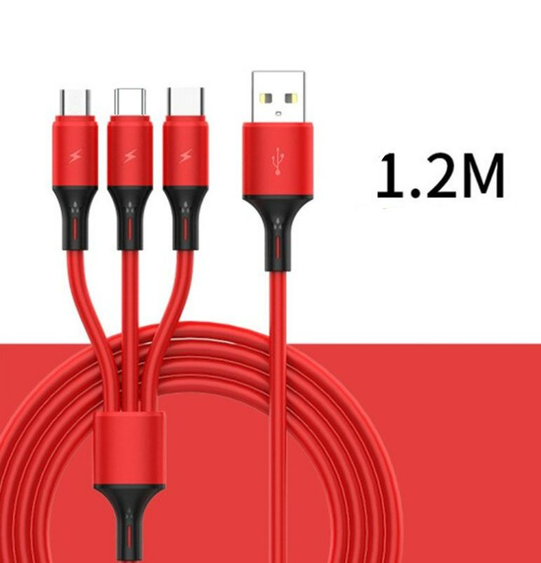 Кабель Usb Type C Apple Lightning Кабель 3 в 1 быстрой зарядки 120 Вт