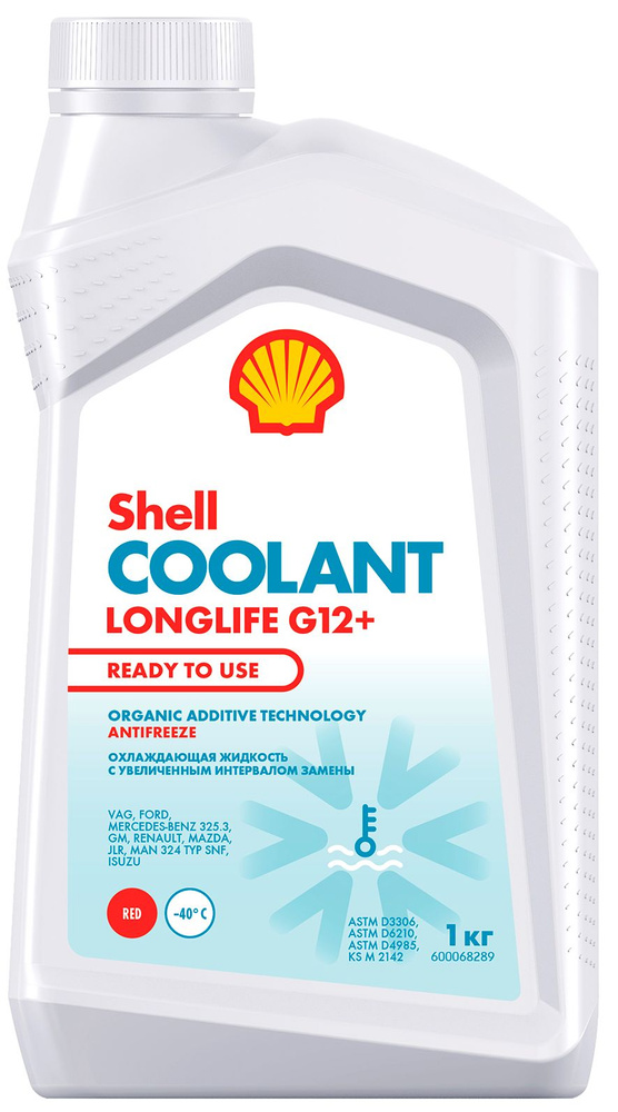 Антифриз Shell Coolant Longlife G12+ Ready to Use, Готовый раствор ...