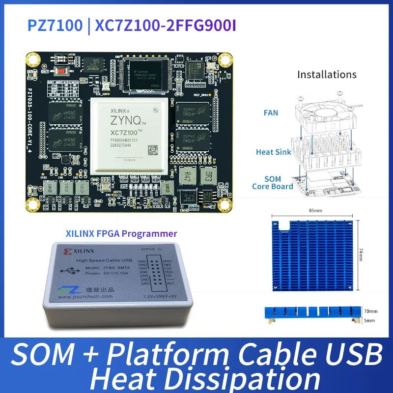 Puzhi 7100 SOM 900I Xilinx Zynq-7000 SoC XC7Z100 FPGA Core Board Система промышленного класса на ...