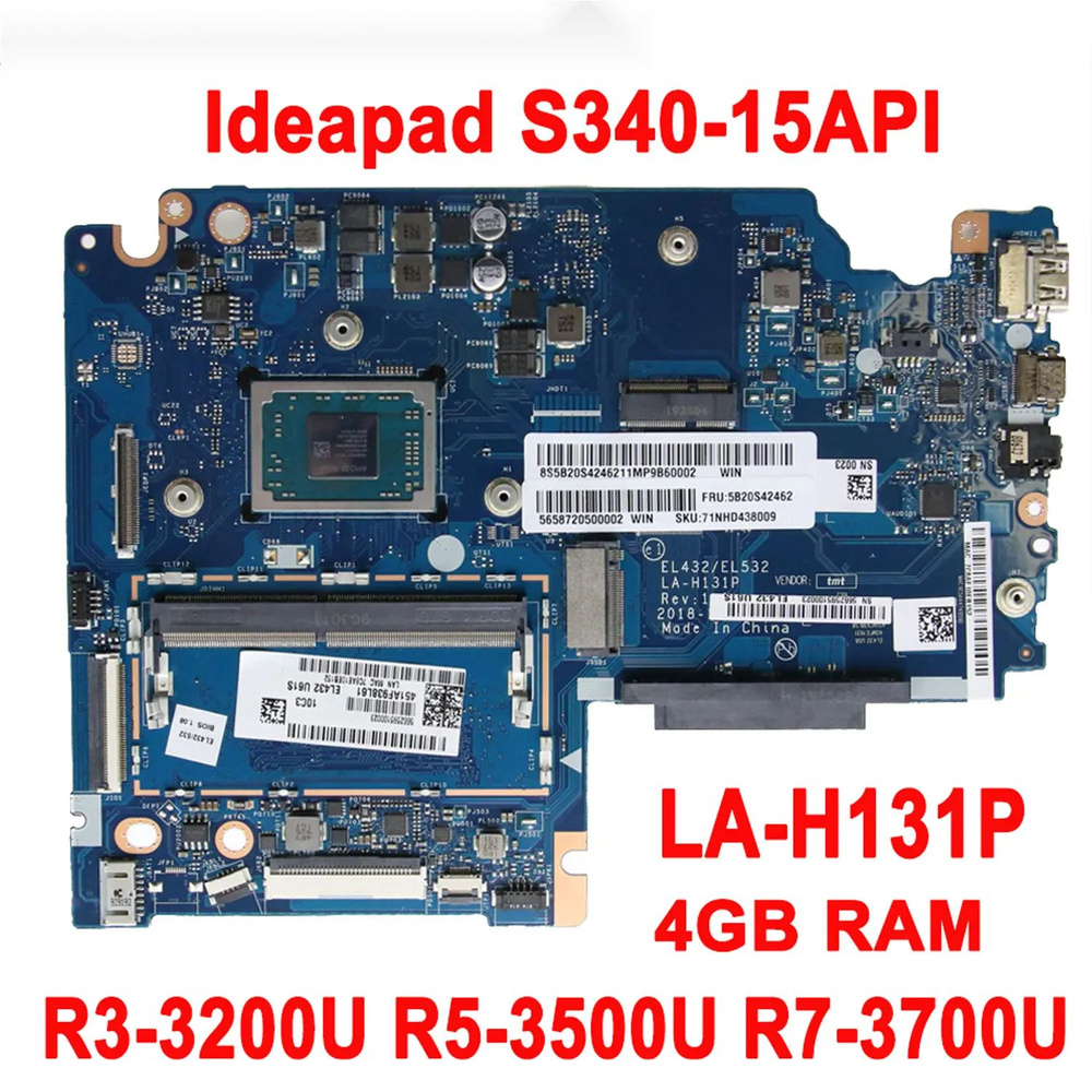 Материнская плата LA-H131P 4G для Lenovo Ideapad S340-15API R3-3200 ...