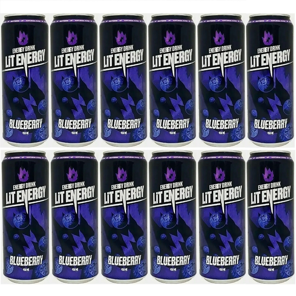 LIT ENERGY, черника 449 мл*12 шт энергетический напиток - купить с ...