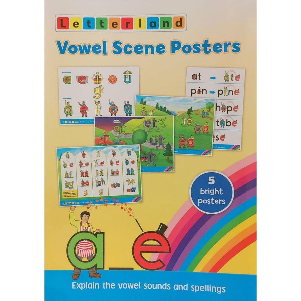 Letterland Vowel Scene Posters фоникс английский плакат постер - купить ...