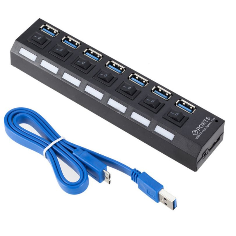 USB-ХАБ разветвитель/USB-hub 7 портов с выключателями / HUB USB для ...
