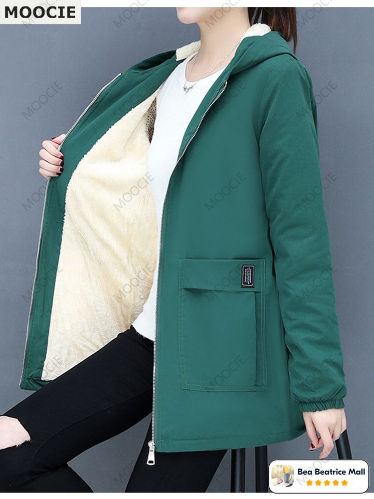 Куртка Женский MOOCIE зеленая оливка Полиэстер, размер 44 Длинный Демисезон Китай купить c ...