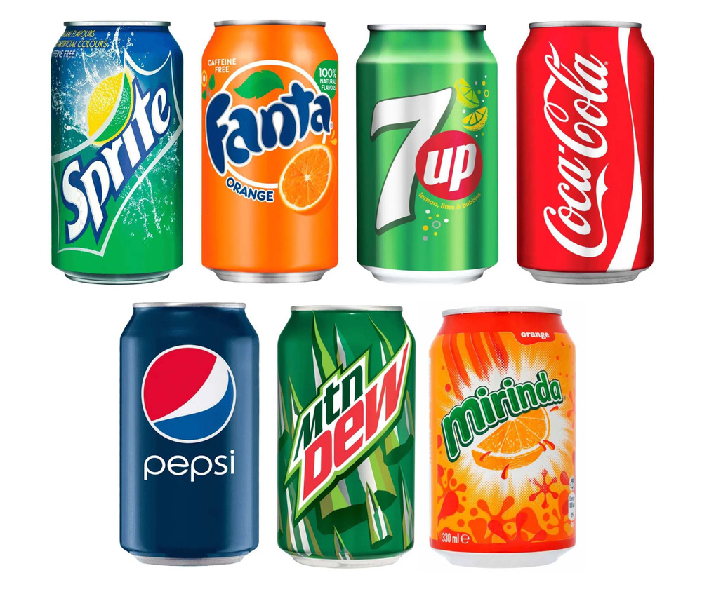 Набор газированных напитков Coca-cola, Pepsi, Fanta, Mirinda, 7up ...