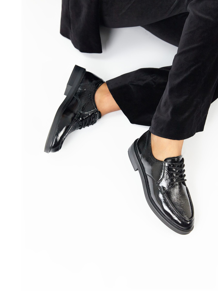 Полуботинки Женский Caprice черный сапфир, размер 40,5 На любой сезон G Шнурки Без каблука ...